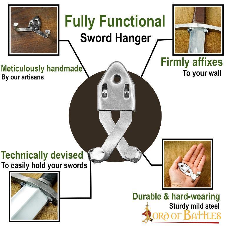 Handmade accessory display for fully functional steel sword hanger ...